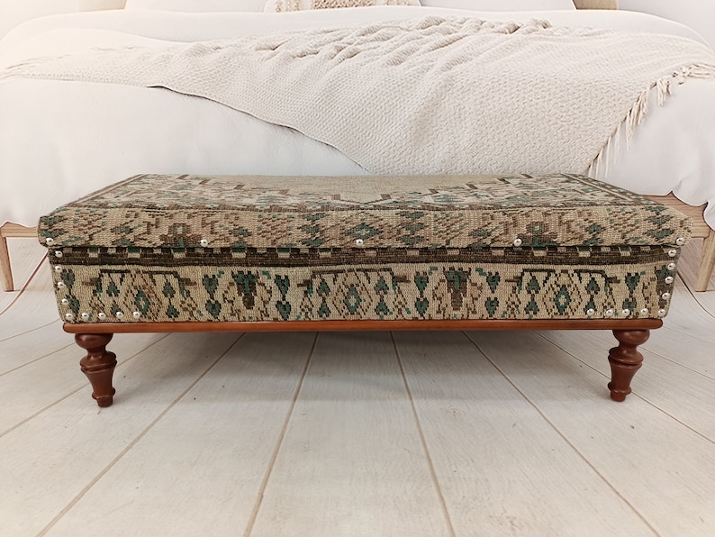 Bench With Storage Turkish Rug Bench Hallway Bench Padded - Etsy