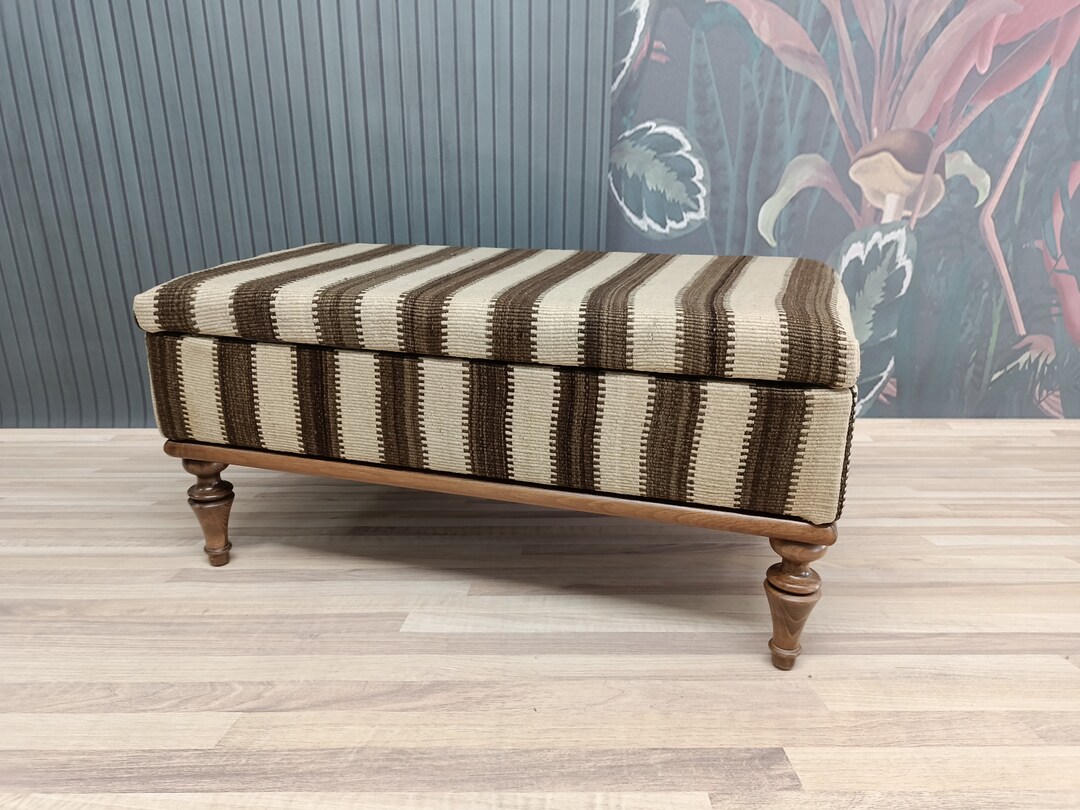 Turkish Kilim Bench, Storage Space, Coffee Table Bench, Bohemian Bench ...
