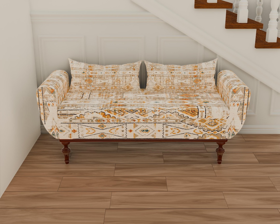 Ottoman for Bedroom, Dressing Table Bench With Arms, Storage Seat Bench ...