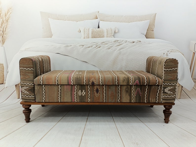 Handmade Furniture Bohemian Sofa Storage Bench With Arms - Etsy