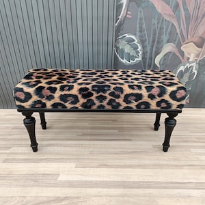 Leopard Print Bench, Gossip Bench, Hallway Bench, End of Bed Bench ...