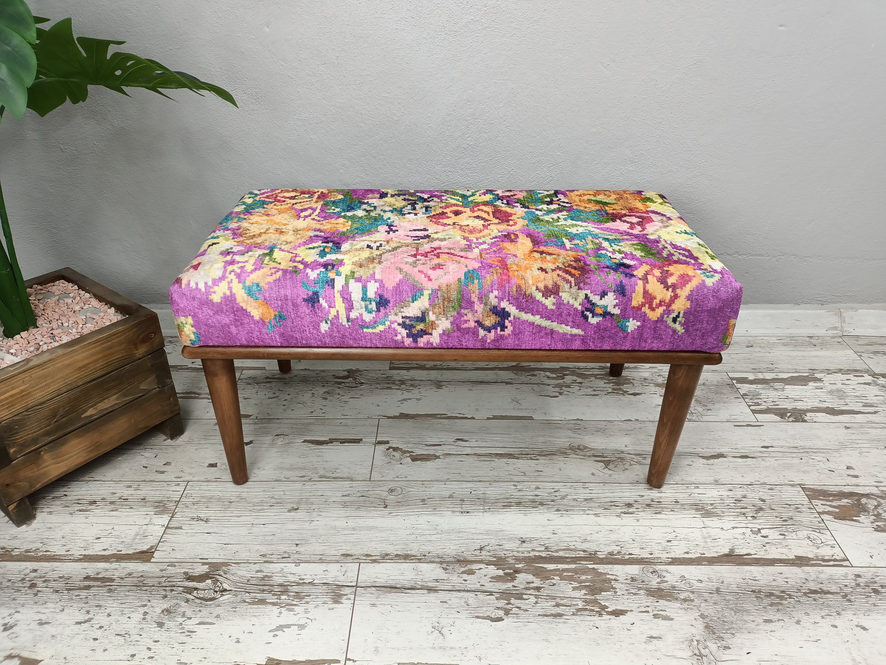 Upholstered Bench, Funky Chair, Bohemian Bench, Bedroom Bench, Lounging ...