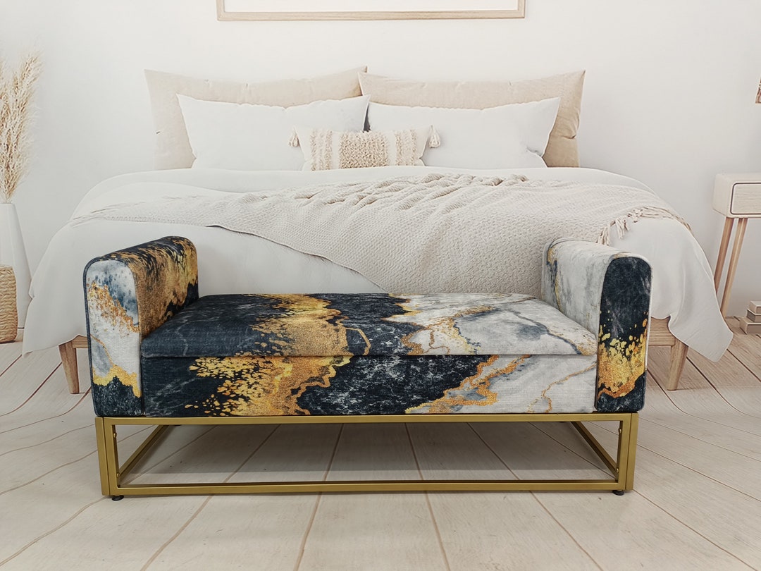 Bench With Storage, King Bed Bench, Lounge Furniture, Marble Design ...