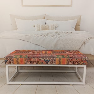 Handmade Furniture, Boho Upholstered Bench, Piano Bench, Footstool ...