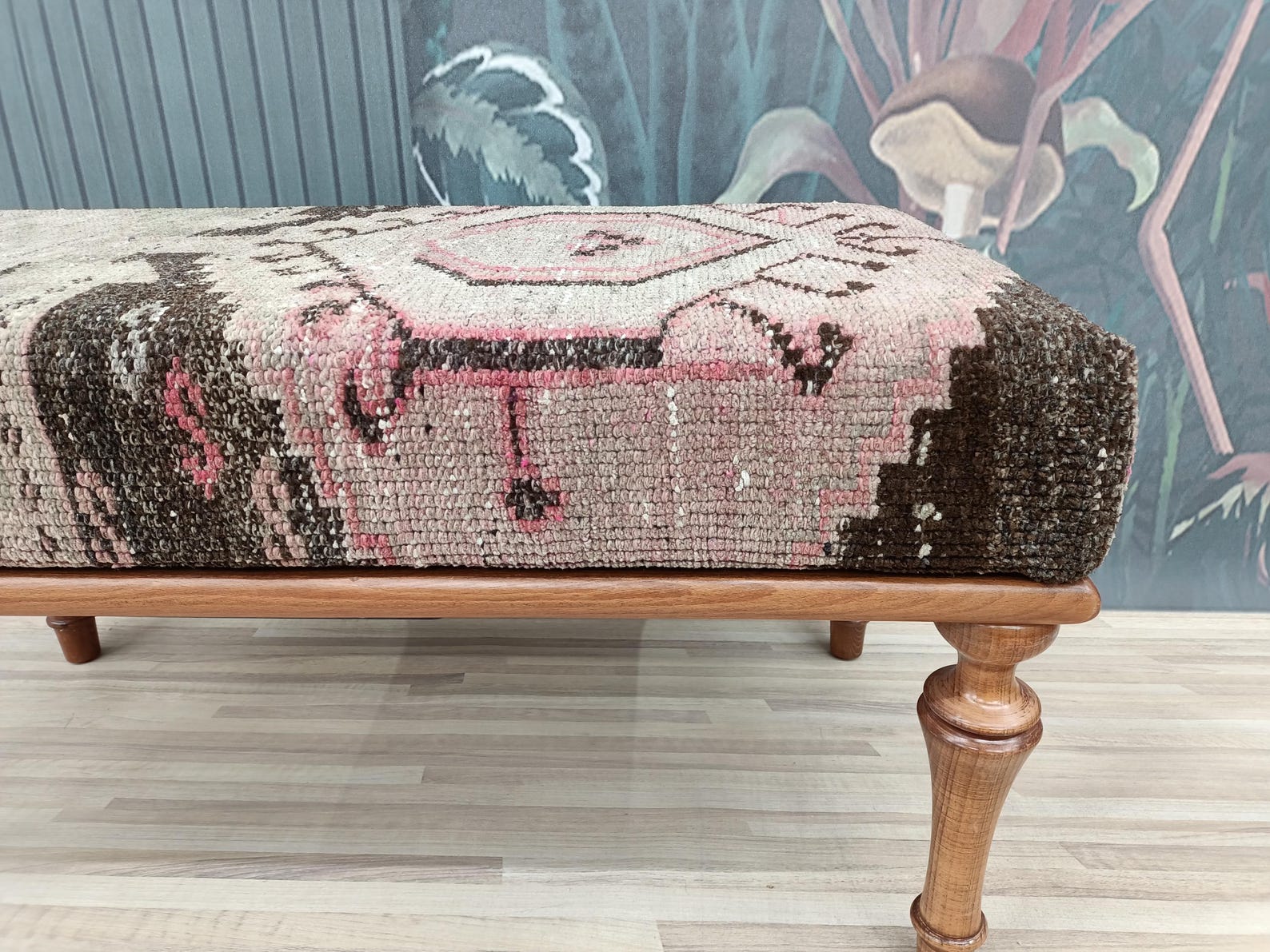 Upholstered Bench, Vintage Rug Bench, Hallway Bench, Meditation Bench ...