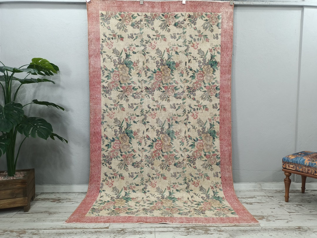 Botanic Rug, Aesthetic Rug, Handmade Rug, Framed Rug, Vintage Rug ...