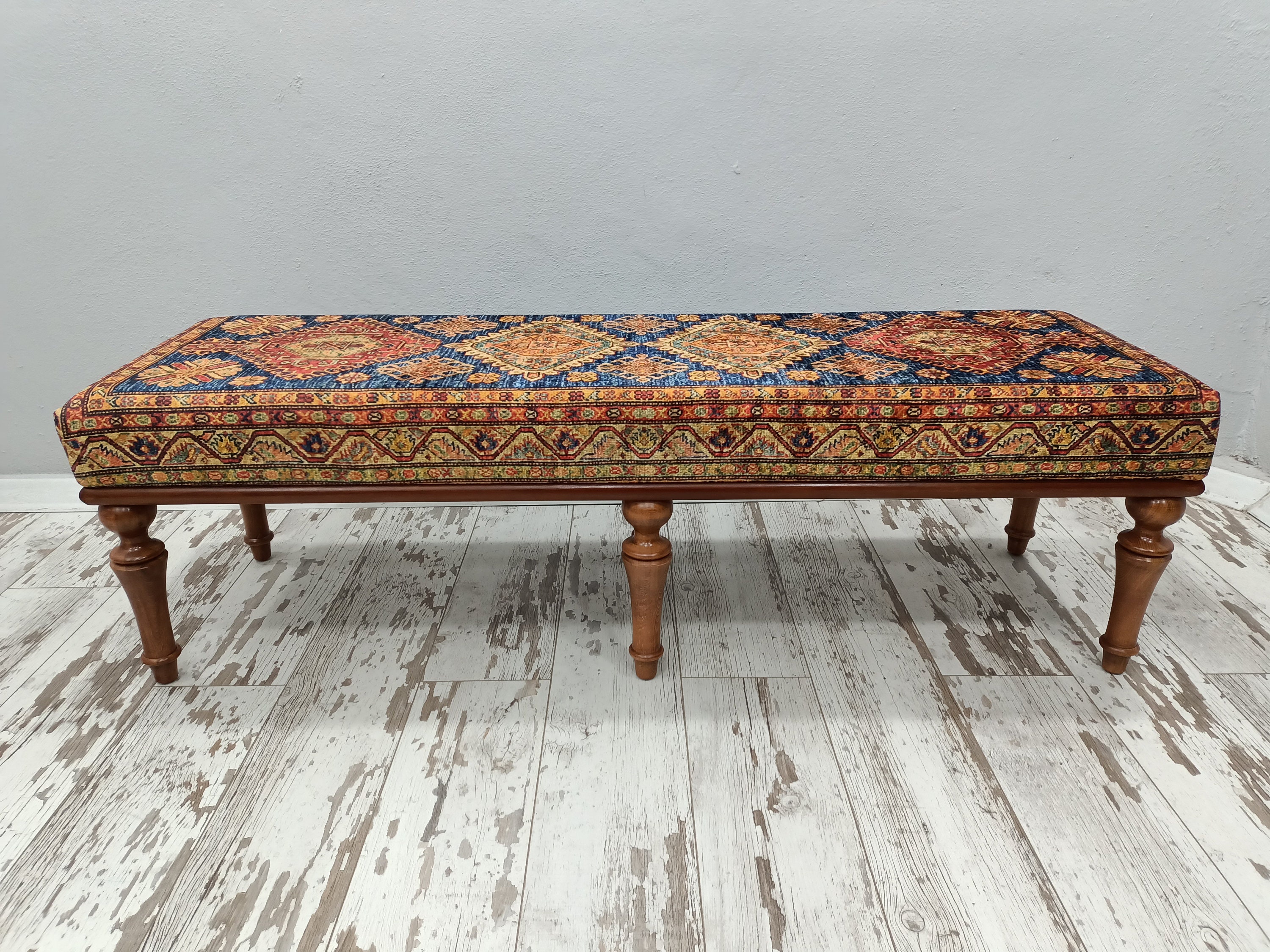 Long cushioned bench store