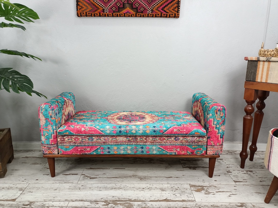 Storage Bench, Pink Blue Bench, Armed Shoe Bench, Dressing Room Bench ...