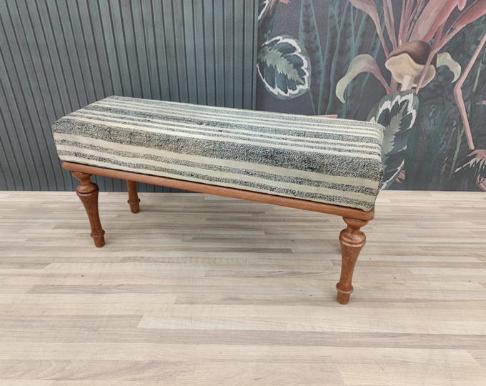 Entryway Bench, Kilim Upholstered Bench, Narrow Bench, End of Bed Bench ...