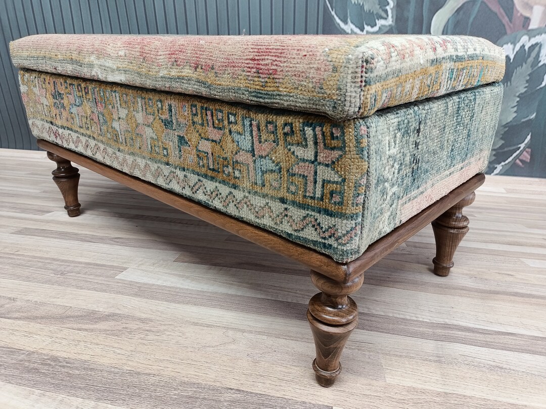 Vintage Rug Bench, Dressing Table Bench, Footstool Bench, Storage Bench ...