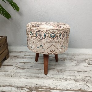 Upholstered Footstool, Ottoman Pouf, Vanity Bench, Pouf Chair, Foot ...