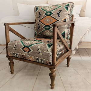 Kilim Side Chair, Lounge Chair, Relaxing Chair, Office Chair, Single ...