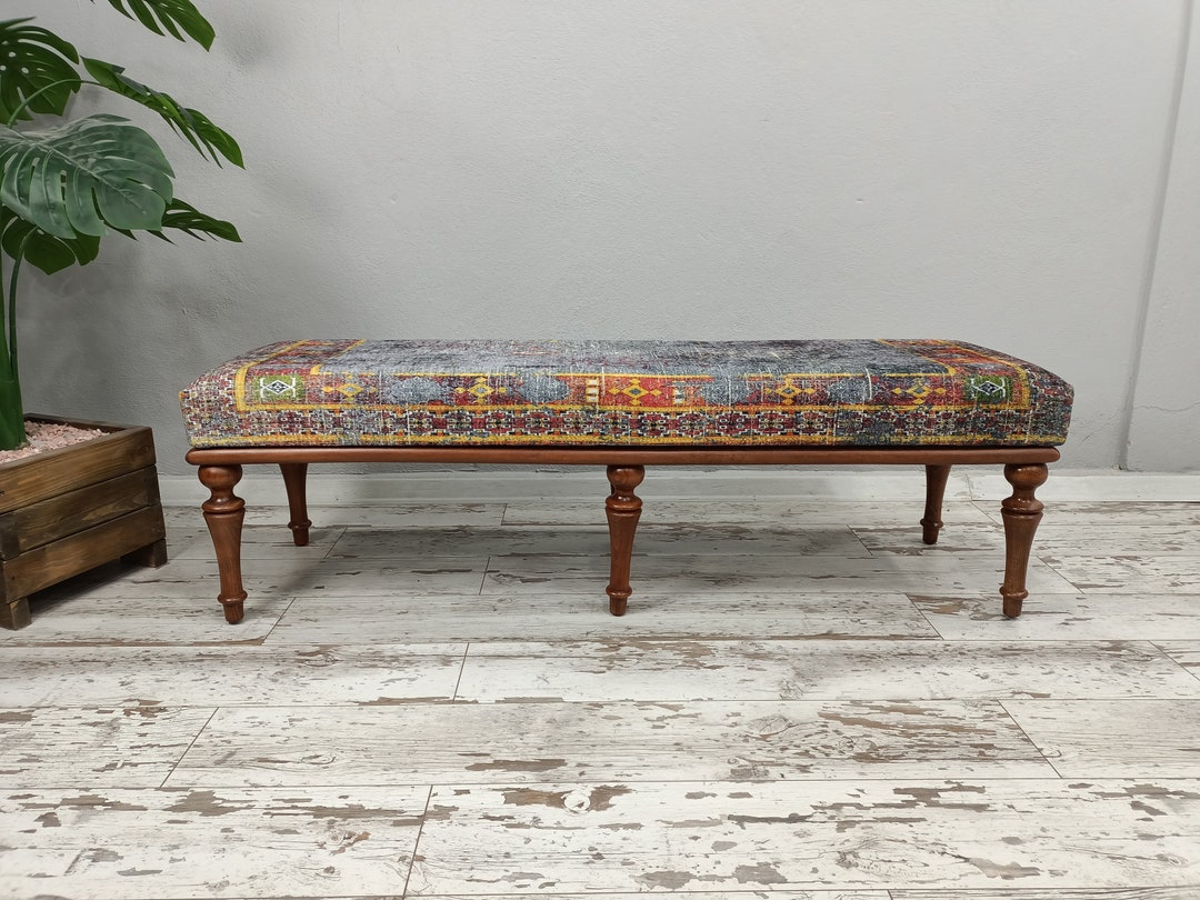 Ottoman Bench, Handmade Bench, Long Seat Bench, Decorative Bench, Entry ...