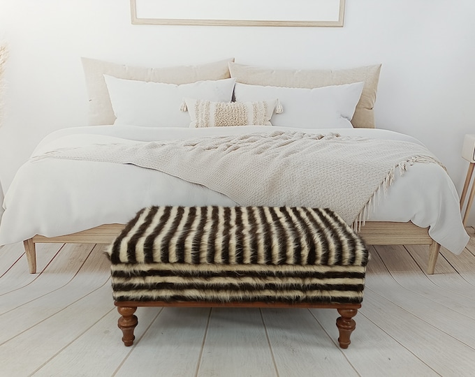 Storage Bench, Trunk Coffee Table, Furry Kilim Bench, Mongolian Style ...
