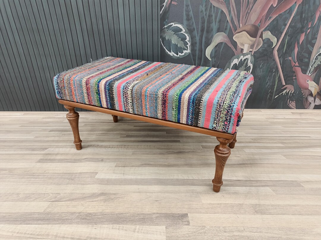 Entryway Bench, Kilim Ottoman Bench, Primitive Bench, Window Bench ...