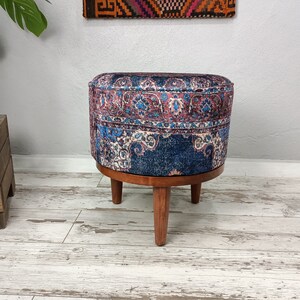Round Footstool, Pouf Chair, Ottoman Bench, Porch Chair, Navy Stool ...