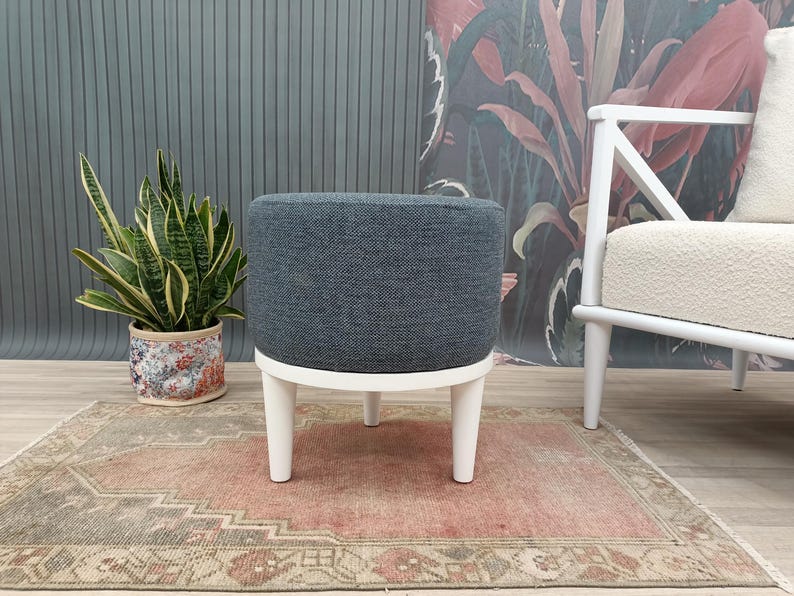Vanity Table Stool, Woven Stool, Foot Rest Stool, Ottoman Stool, Button ...