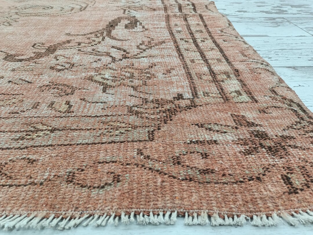 Rust Color Rug, Wool Pile Rug, Eclectic Rug, Oushak Area Rug, Hand ...
