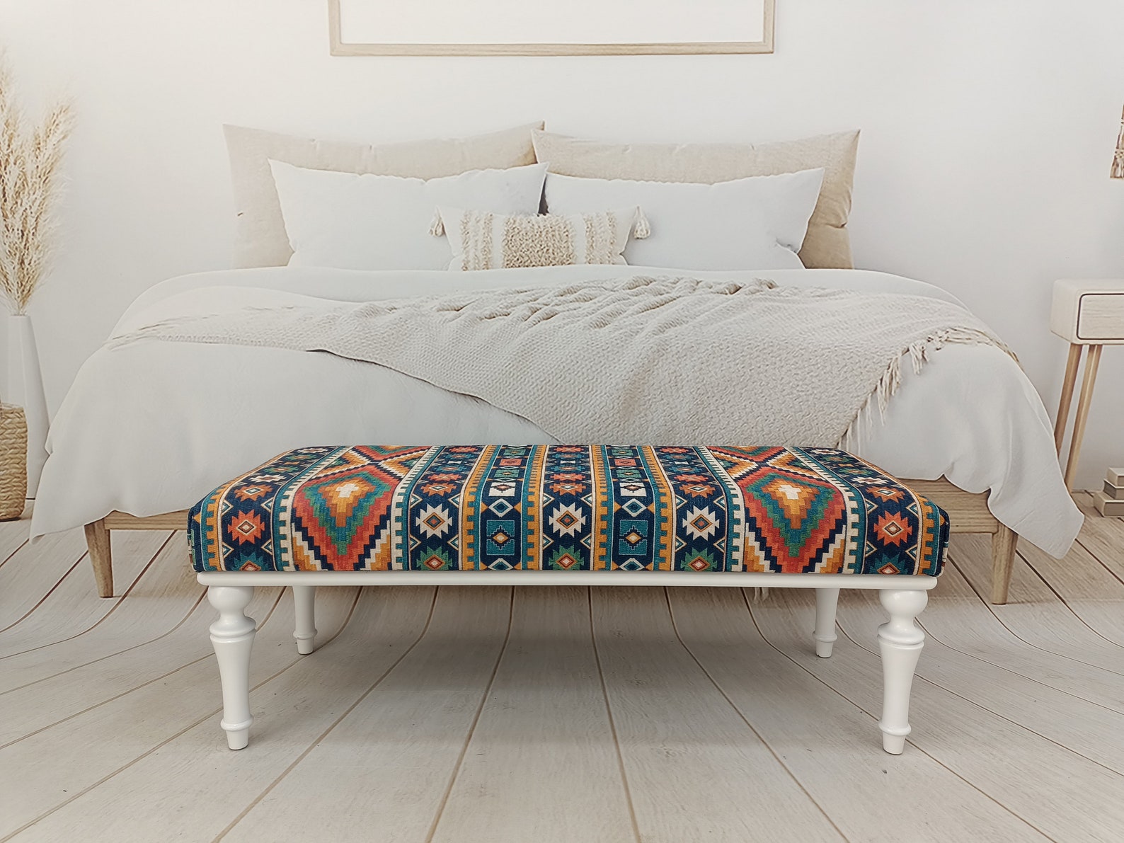 Turkish Rug Bench Oushak Rug Bench Handmade Bench Ottoman - Etsy