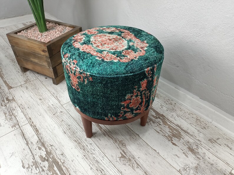 Footstool Ottoman Dressing Table Chair Tripod Chair Teal - Etsy