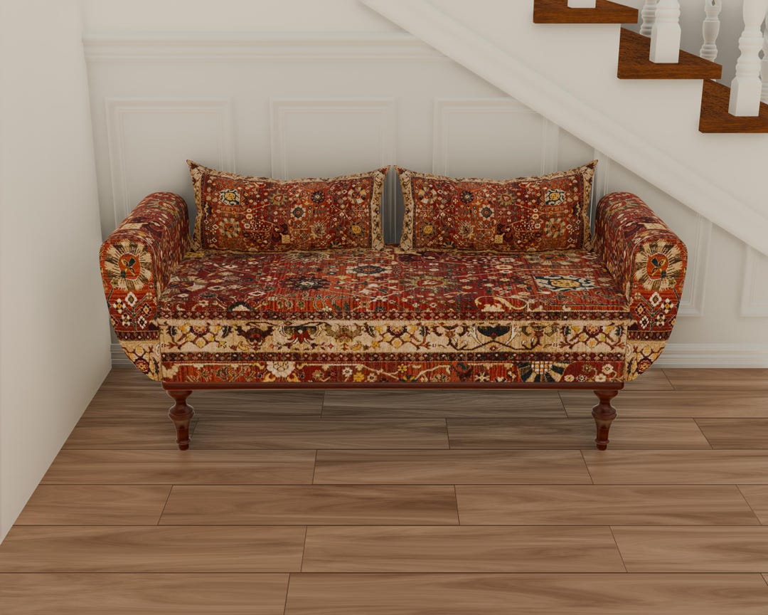 Hidden Storage Bench, Soft Seat Bench, Sofa Without Back, Living Room ...