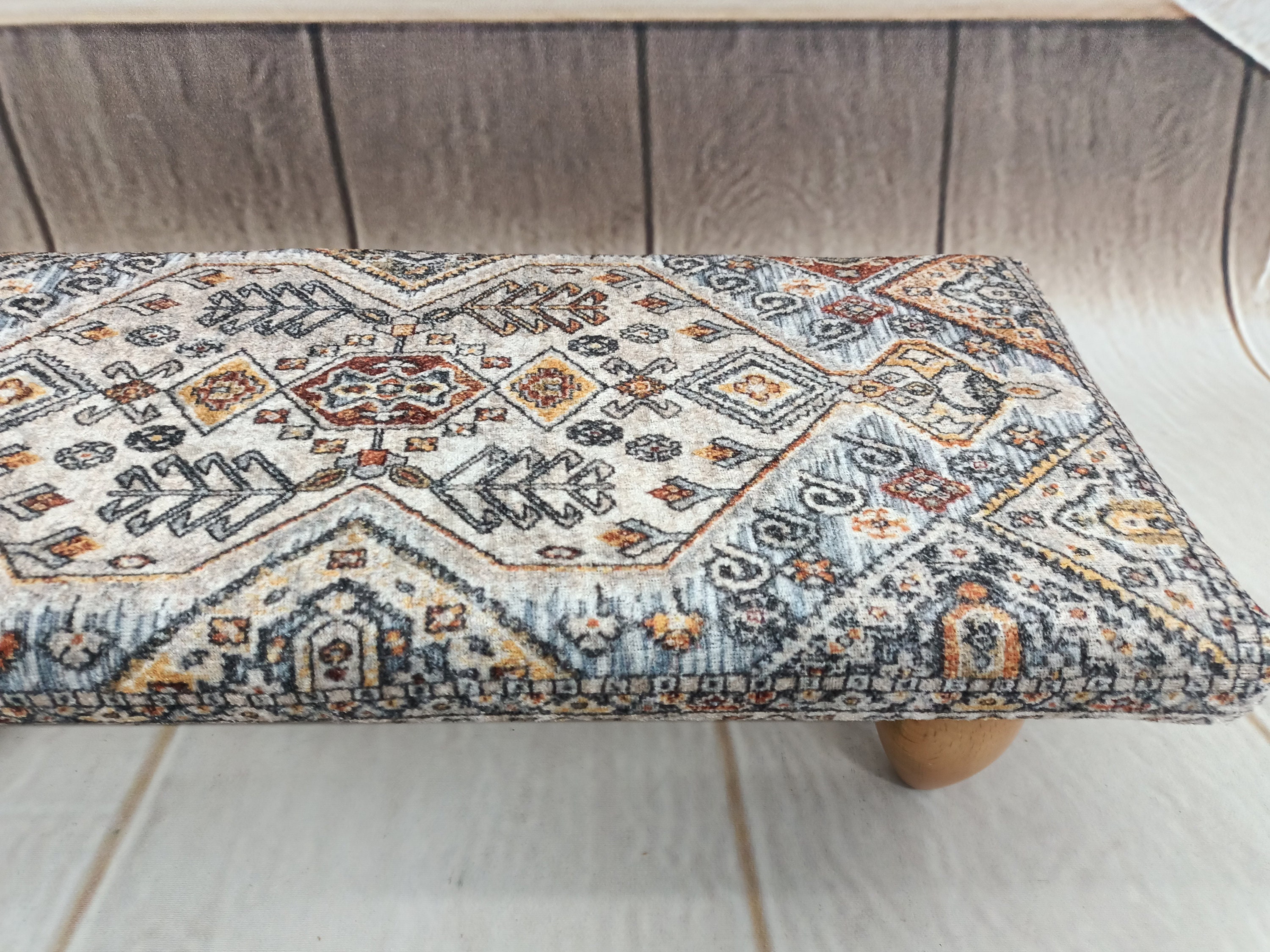 Foot Rest Pouf, Upholstered Bed Step, Multipurpose Stool, Under Desk ...