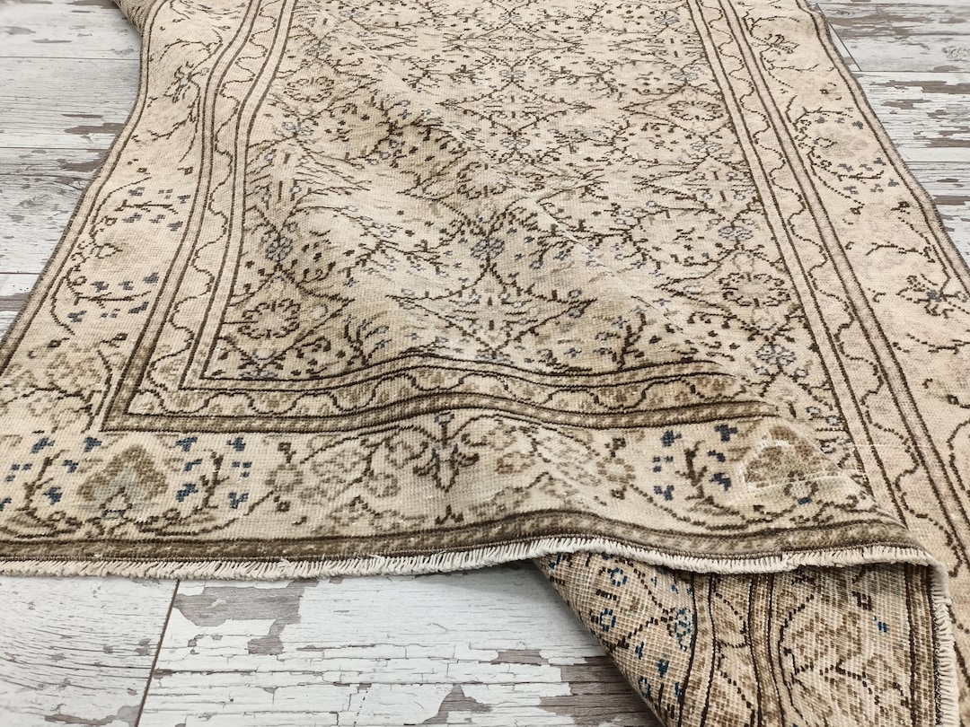 Vintage Oushak Rug, Neutral Color Rug, Planty Rug, Fancy Rug, Mudroom ...