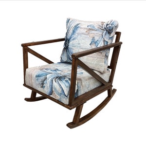 Flower Pattern Rocking Chair, Patio Armchair, Garden Furniture, Boho ...