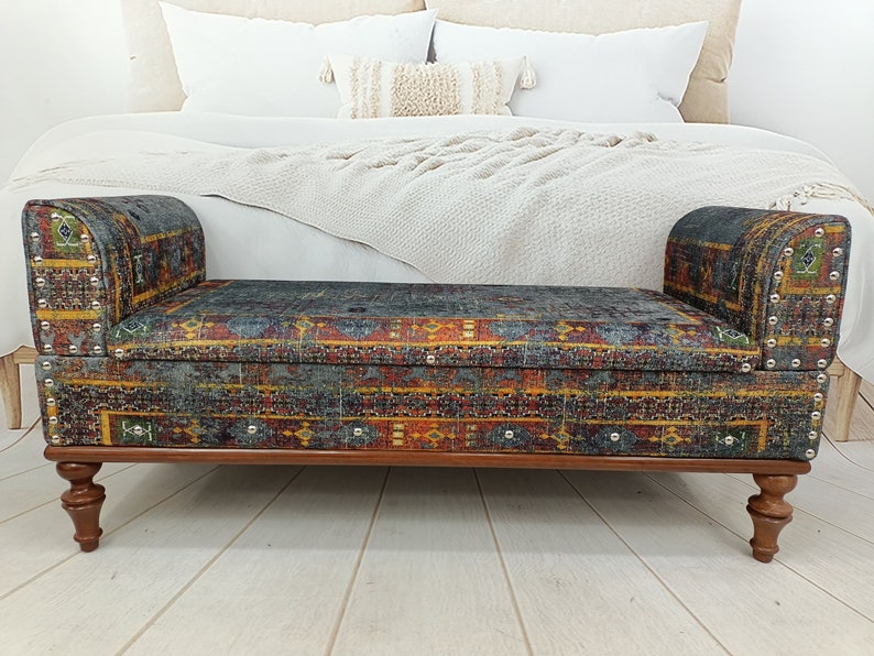 Ottoman Bench With Arms Upholstered Daybed Storage Bench - Etsy