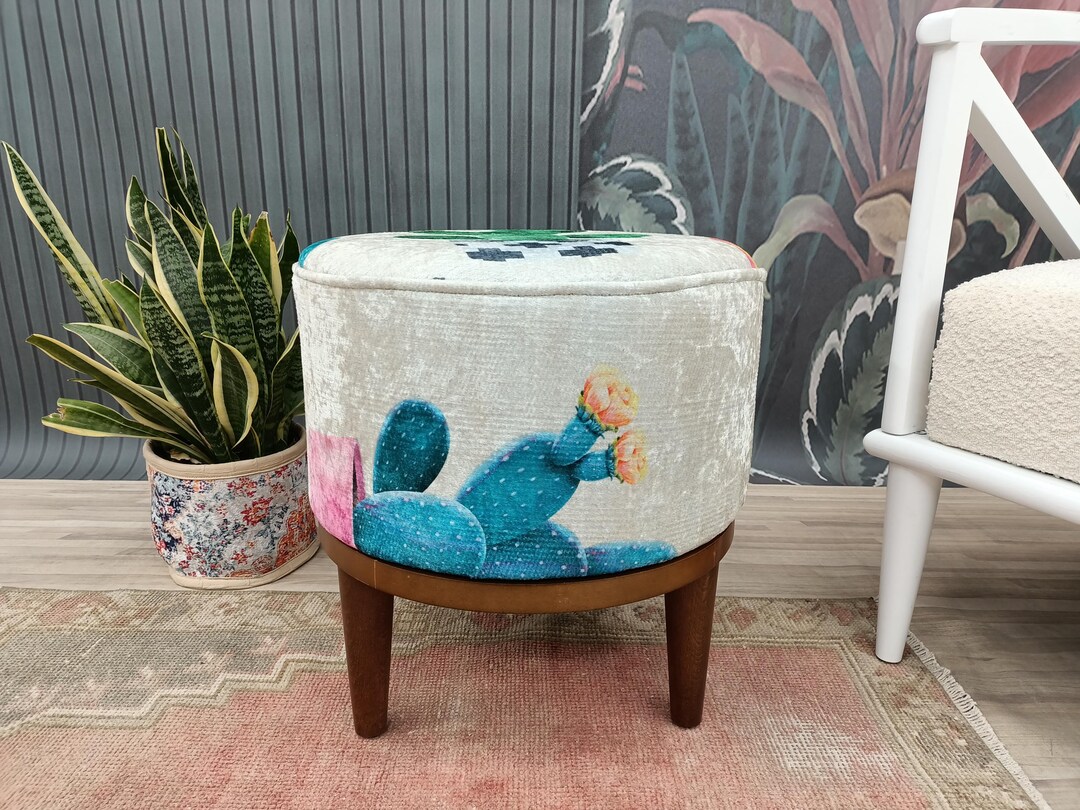 Upholstered Footstool, Cozy Stool, Vanity Chair, Plant Stool, Ottoman ...