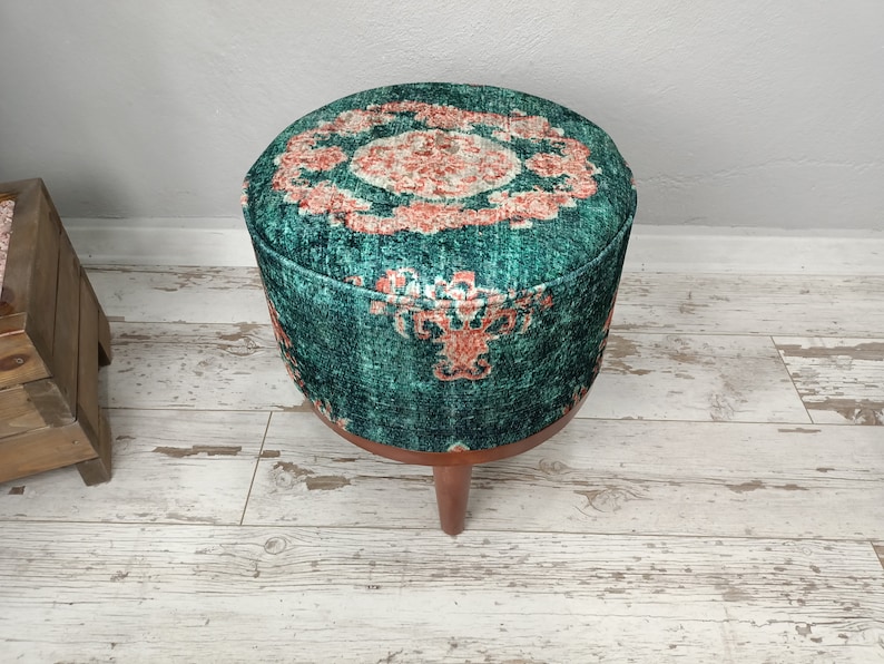Footstool Ottoman Dressing Table Chair Tripod Chair Teal - Etsy