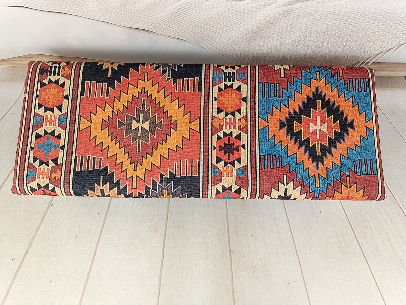 Footstool Bench, Aztec Bench, Farmhouse Decor, Entry Bench, Ottoman ...