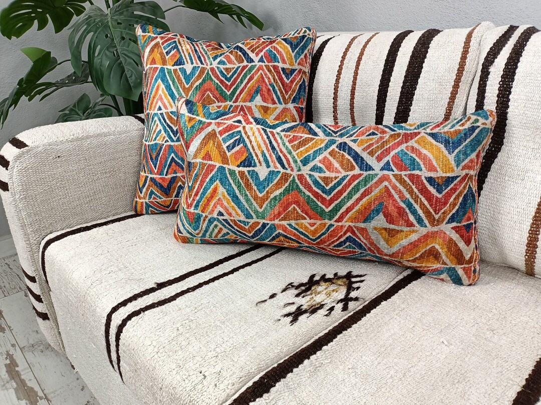Colorful Pillow, Beeding Pillow, Funky Pillow Cover, Designer Pillow ...