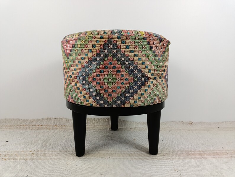 Bohemian Stool Cocktail Ottoman Sitting Pouf Upholstered - Etsy