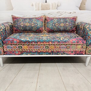 Upholstered Bench, Meditation Seat, Bohemian Bench, Entry Chair, Pink ...