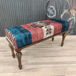 Footstool Bench, Aztec Bench, Farmhouse Decor, Entry Bench, Ottoman ...