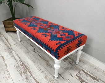 Kilim covered bench store