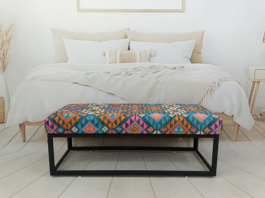Hallway Bench, Lounge Bench, Cozy Bench, End of Bed Bench, Boho Bench ...