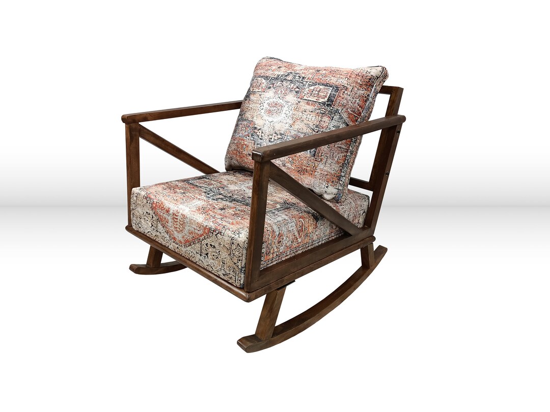 Padded Chair, Rocking Chair, Handmade Armchair, Wood Work Chair, One ...
