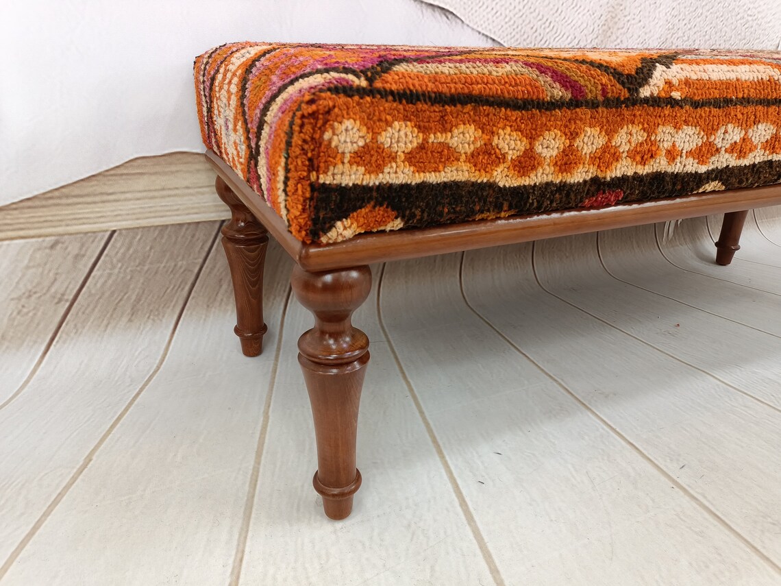 Upholstered Bench Turkish Bench Dining Bench Boho Coffee - Etsy