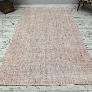 Muted Pink Rug, Faded Rug, Antique Rug, Turkish Rug, Distressed Rug ...
