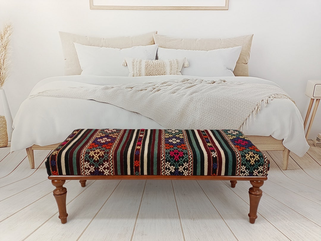 Ottoman Bench Seat Ethnic Kilim Bench Handmade Furniture - Etsy