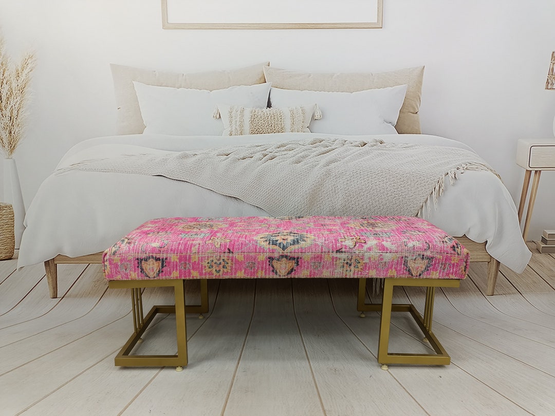 Bohemian Bench, Bench for Bedroom, Upholstered Bench, Vanity Bench ...