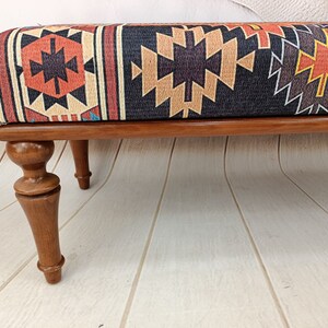 Footstool Bench, Aztec Bench, Farmhouse Decor, Entry Bench, Ottoman ...