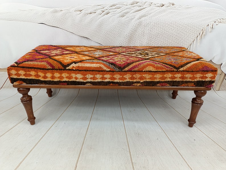 Upholstered Bench Turkish Bench Dining Bench Boho Coffee - Etsy