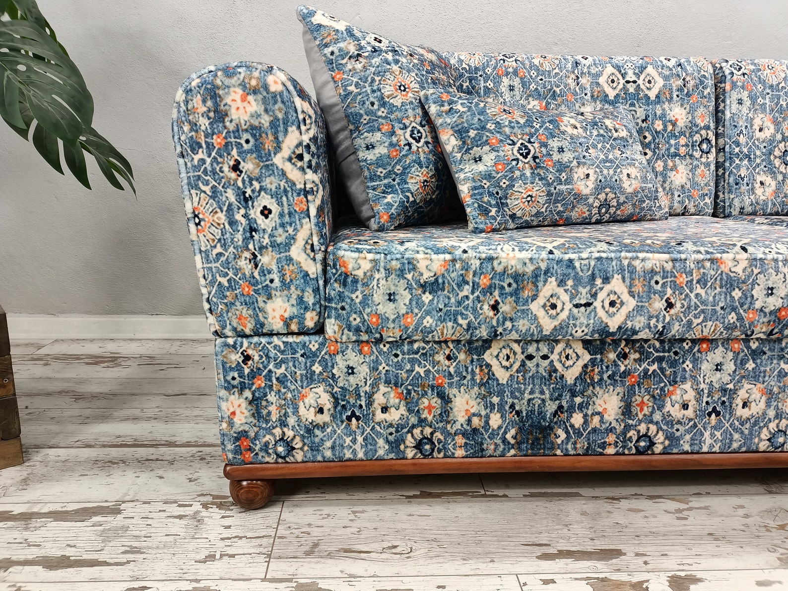 Blue Sofa Couch, Sleeper Sofa, Upholstered Sofa, Lounge Sofa, Living ...