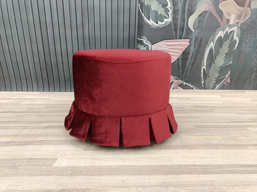 Skirted Ottoman, Bean Bag Bench, Saddle Bench, Red Velvet Bench ...