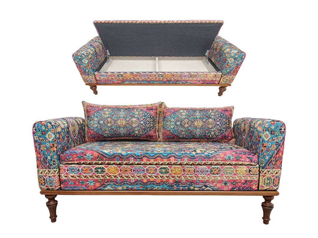 Upholstered Bench, Meditation Seat, Bohemian Bench, Entry Chair, Pink ...