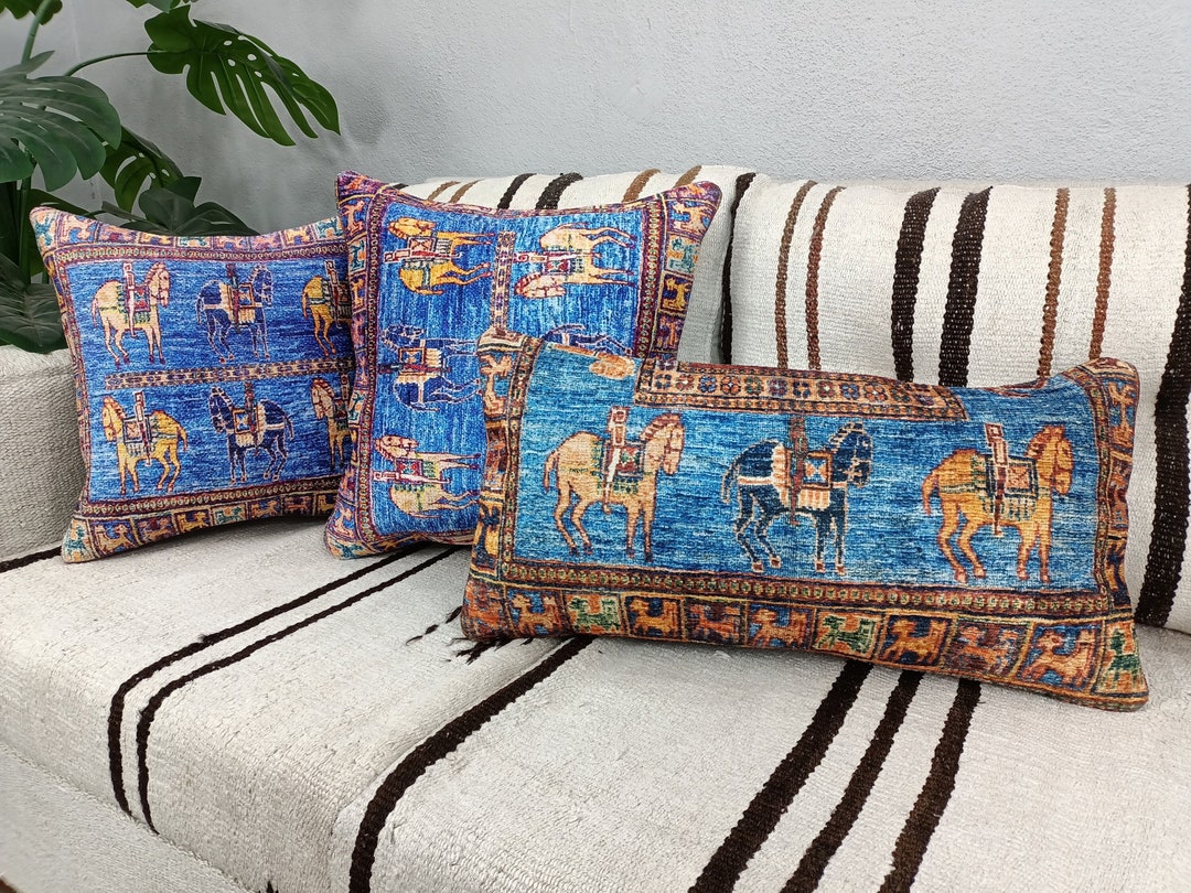 Turkish Kilim Pillow Cover, 12x24 Lumbar Pillow, Rug Design - Etsy