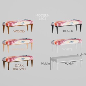 Bench for Bedroom, Bohemian Bench, Entryway Bench, Upholstered Bench ...